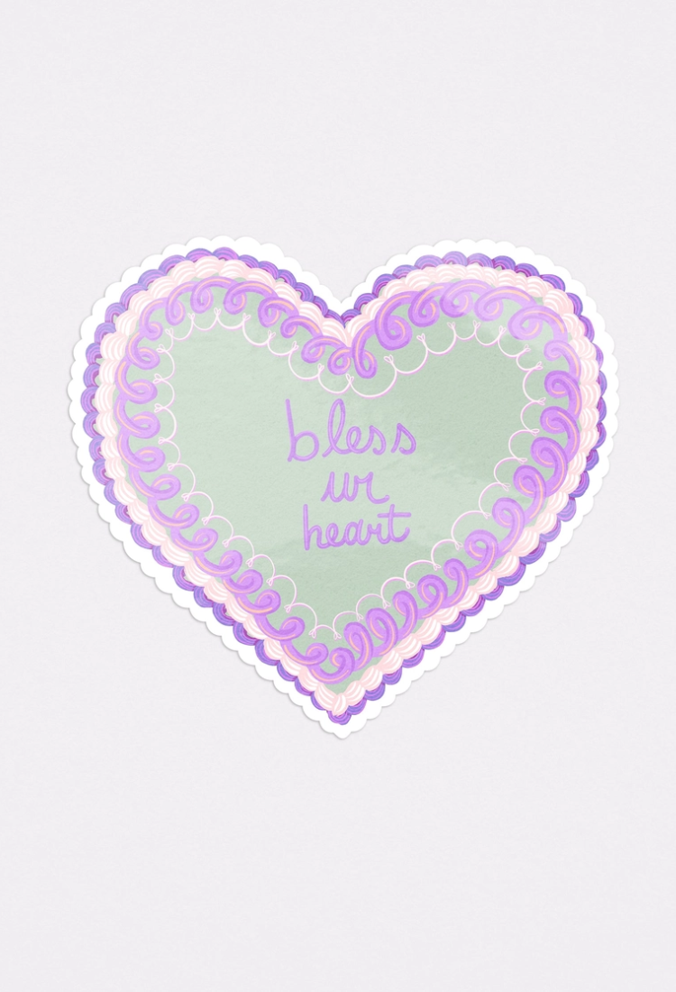 Bless Ur Heart Vintage Heart Cake Sticker – Bella + Mauve